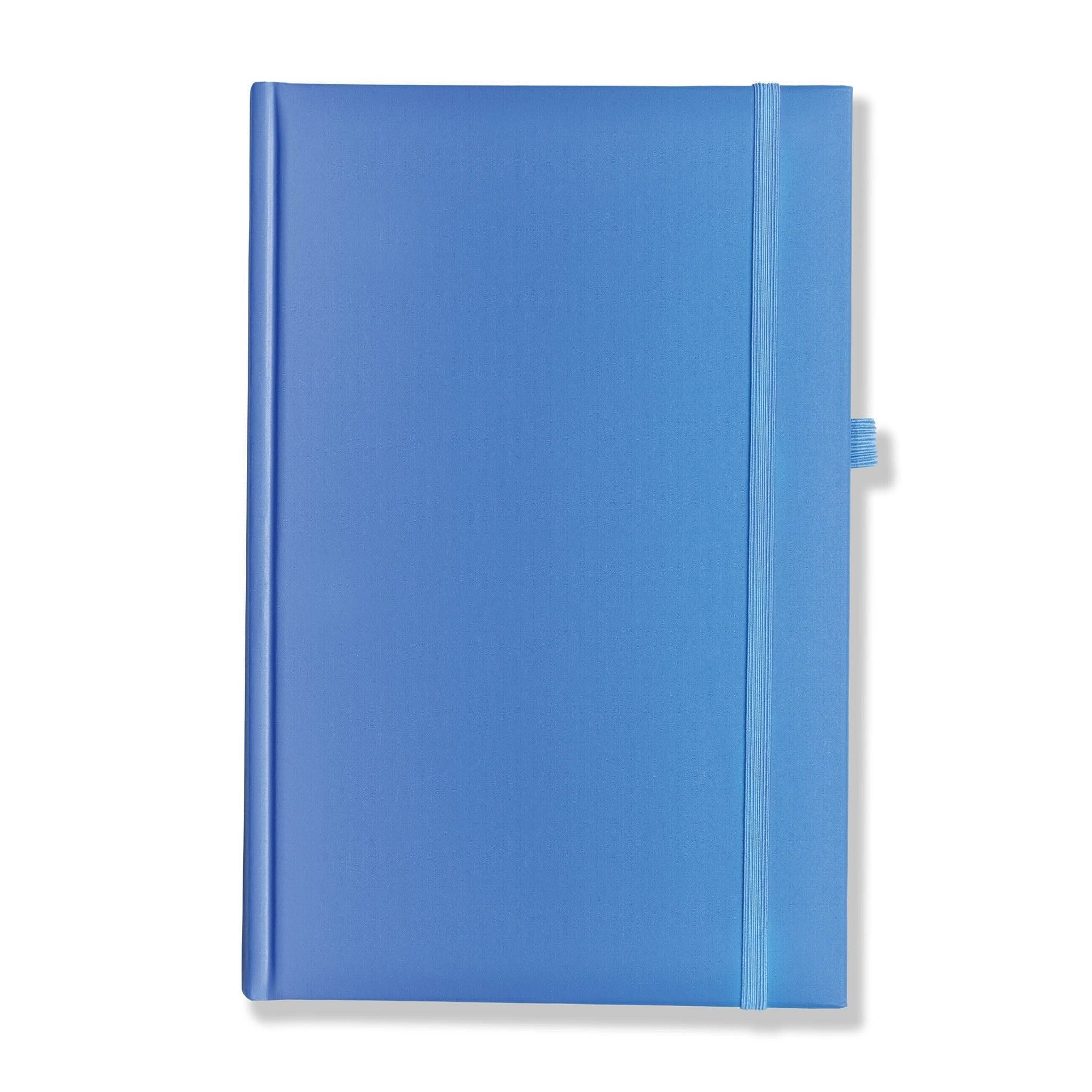 Lewes Faux Leather A5 Notebook, Feint Ruled, Light Blue